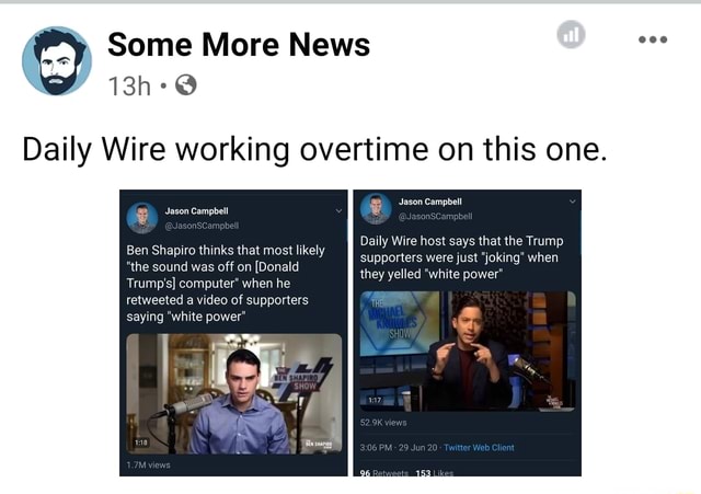 Daily Wire working overtime on this one. ao Campbell Daily Wire host ...