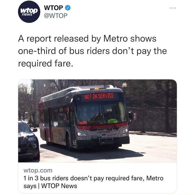 A report released by Metro shows one-third of bus riders don't pay the ...