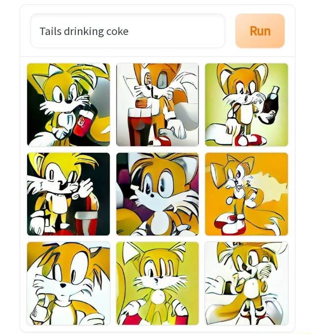 Run Tails drinking coke - iFunny