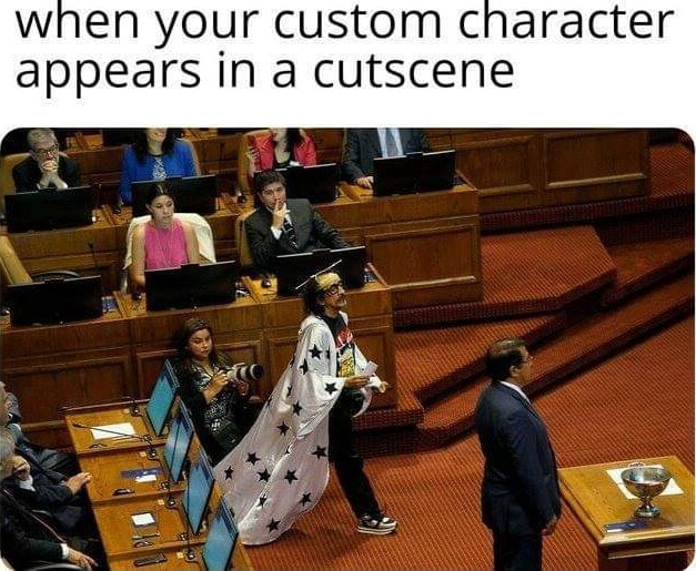 When your custom character appears in cutscene - iFunny