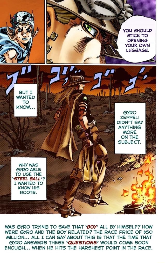 YOU SHOULD STICK TO OPENING YOUR OWN LUGGAGE. GYRO ZEPPELI DIDN'T SAY ...