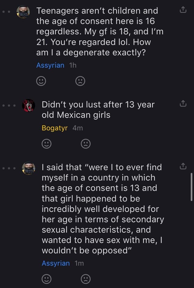 Teenagers aren't children and the age of consent here is 16 regardless ...