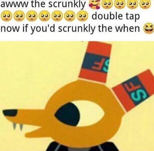 SCUNKIY double tap now if you'd scrunkly the when - iFunny