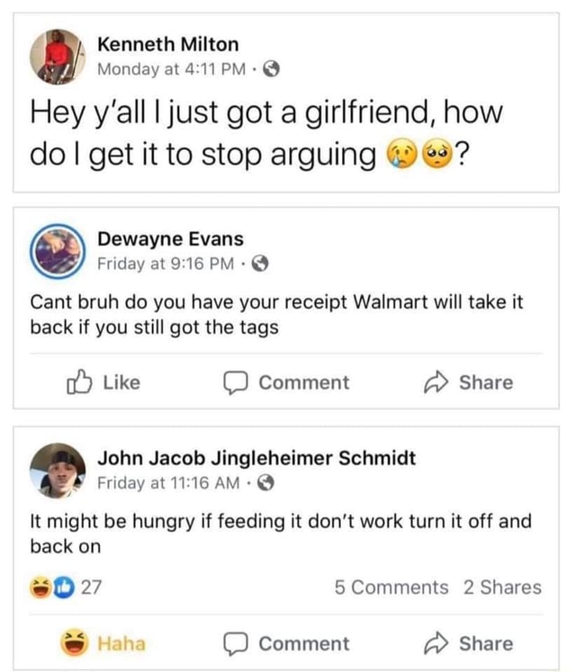 Kenneth Milton Monday at @ Hey y'all I just got a girlfriend, how do I ...