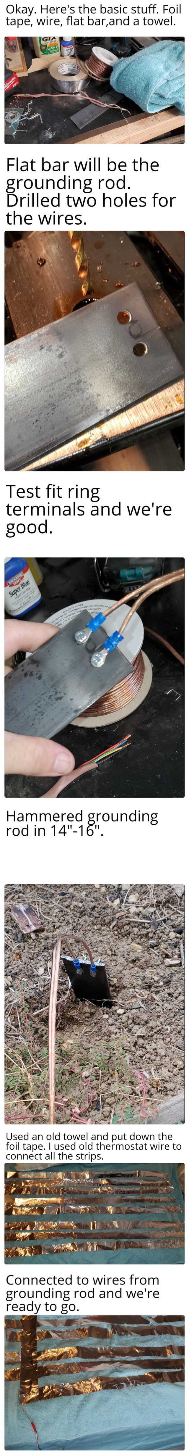 Okay. Here's the basic stuff. Foil tape, wire, flat bar,and a towel. SS ...