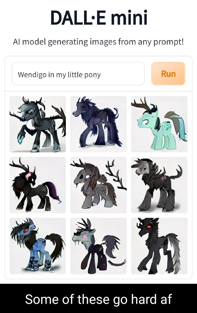 Mini Al model generating images from any prompt! Wendigo in my little ...