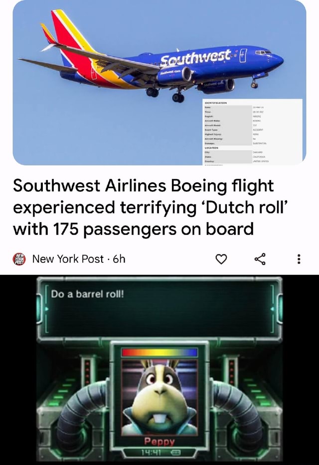 Southwest Airlines Boeing flight experienced terrifying 'Dutch roll ...