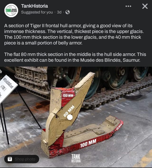 TankHistoria xx Suggested for you @ A section of Tiger II frontal hull ...