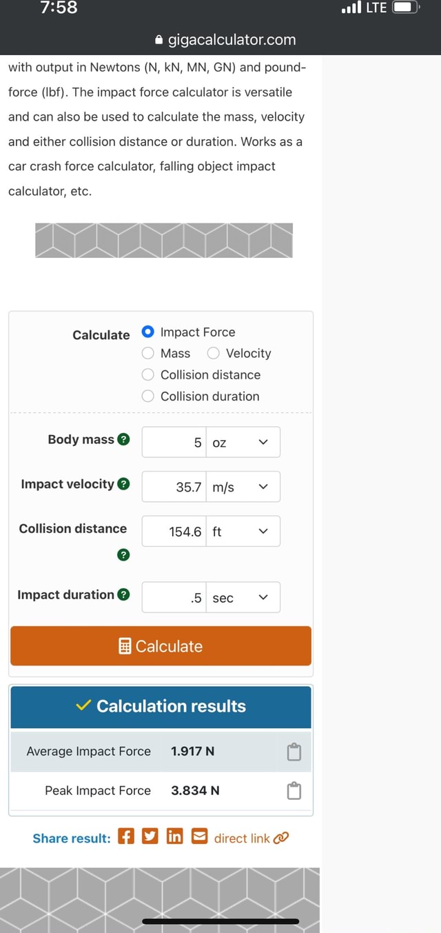 LTE with output in Newtons (N, KN, MN, GN) and pound- force (Ibf). The ...