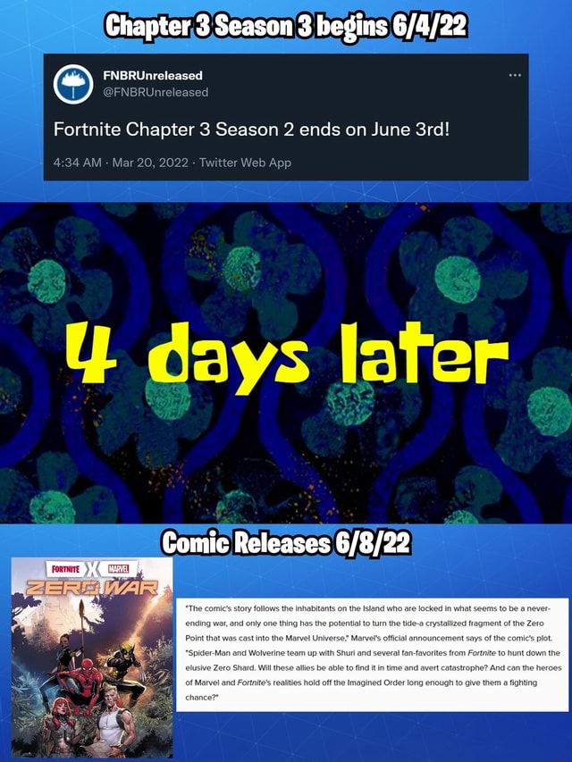 Chapter Season 3 begins Fortnite Chapter 3 Season 2 ends on June oN ...