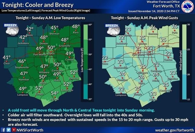 'Weather ForecastOffice Tonight: Cooler and Breezy Fort Worth, TX Low ...