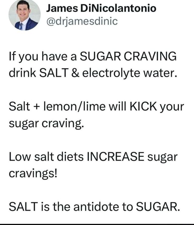 James DiNicolantonio @drjamesdinic If you have a SUGAR CRAVING drink ...