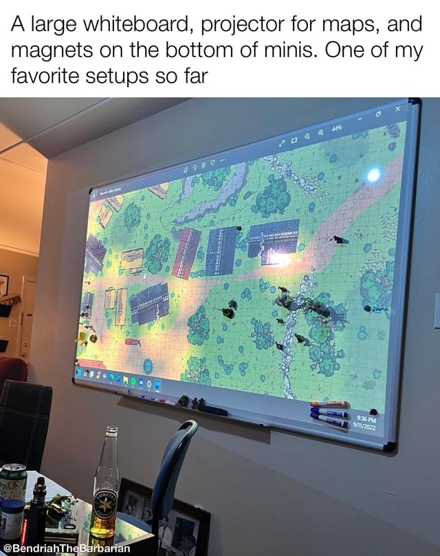 Epson Home Cinema 1080 and a 72x48 magnetic whiteboard. Smaller ...