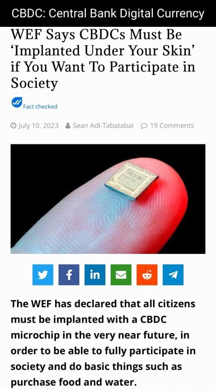 CBDC: Central Bank Digital Currency WEF Says CBDCs Must Be 'Implanted ...