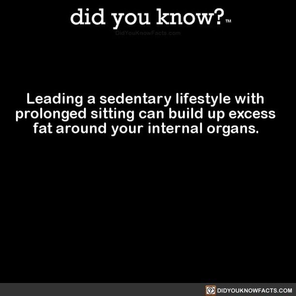 Did you know? Leading a sedentary lifestyle with prolonged sitting can ...