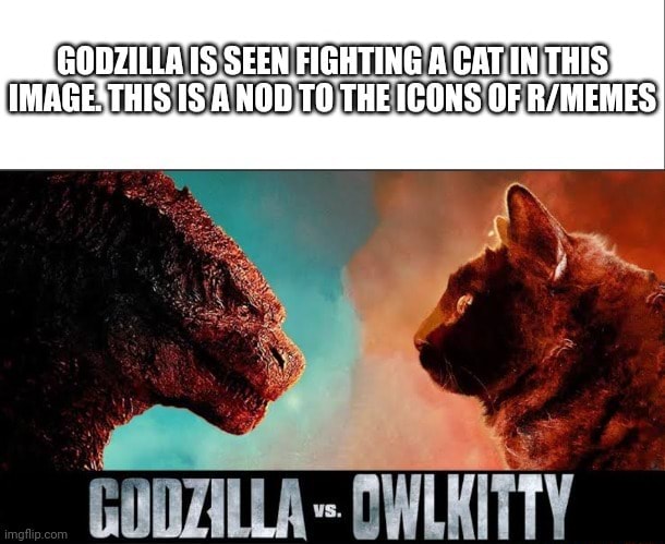 GODZILLA IS SEEN FIGHTING A CAT IN THIS IMAGESTHIS IS A HOD TO THEICONS ...