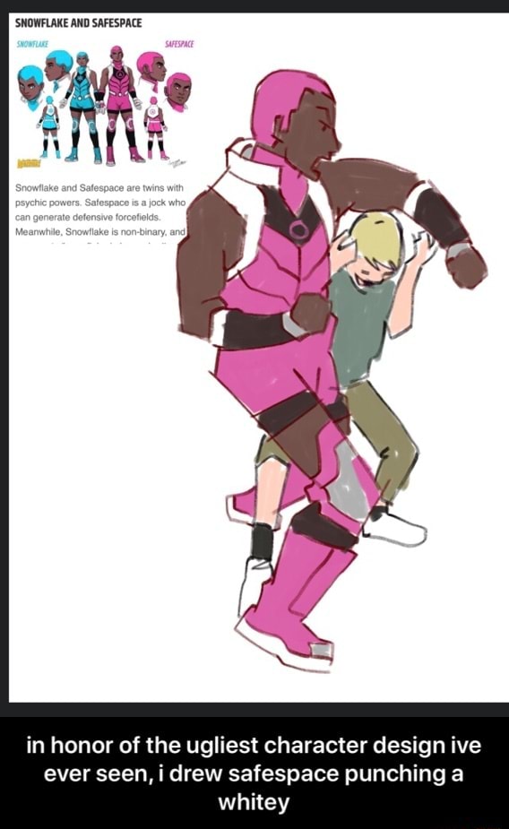 'SNOWFLAKE AND SAFESPACE in honor of the ugliest character design ive ...