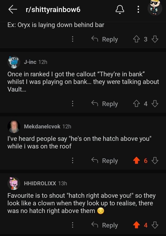 Dfshittyrainbow6 Ex: Oryx is laying down behind bar Reply Once in ...