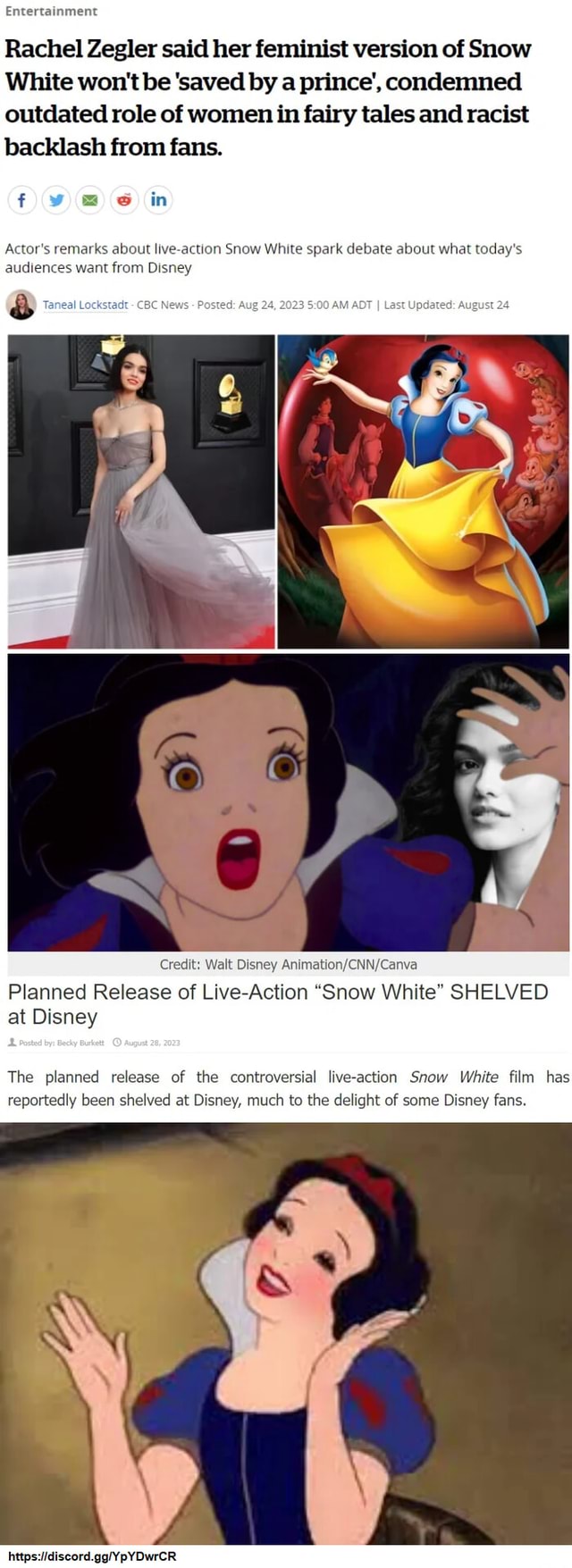 Entertainment Rachel Zegler said her feminist version of Snow White won't be 'saved by a prince ...