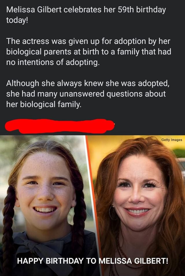 Melissa Gilbert celebrates her 59th birthday today! The actress was ...