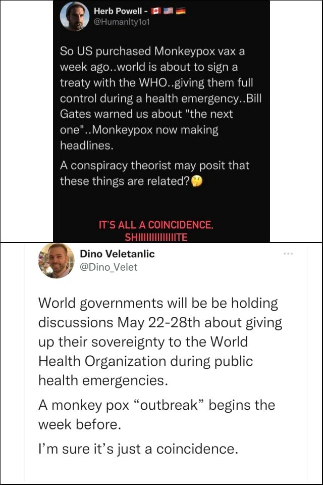 Herb Powell So US purchased Monkeypox vax a week ago..world is about to ...