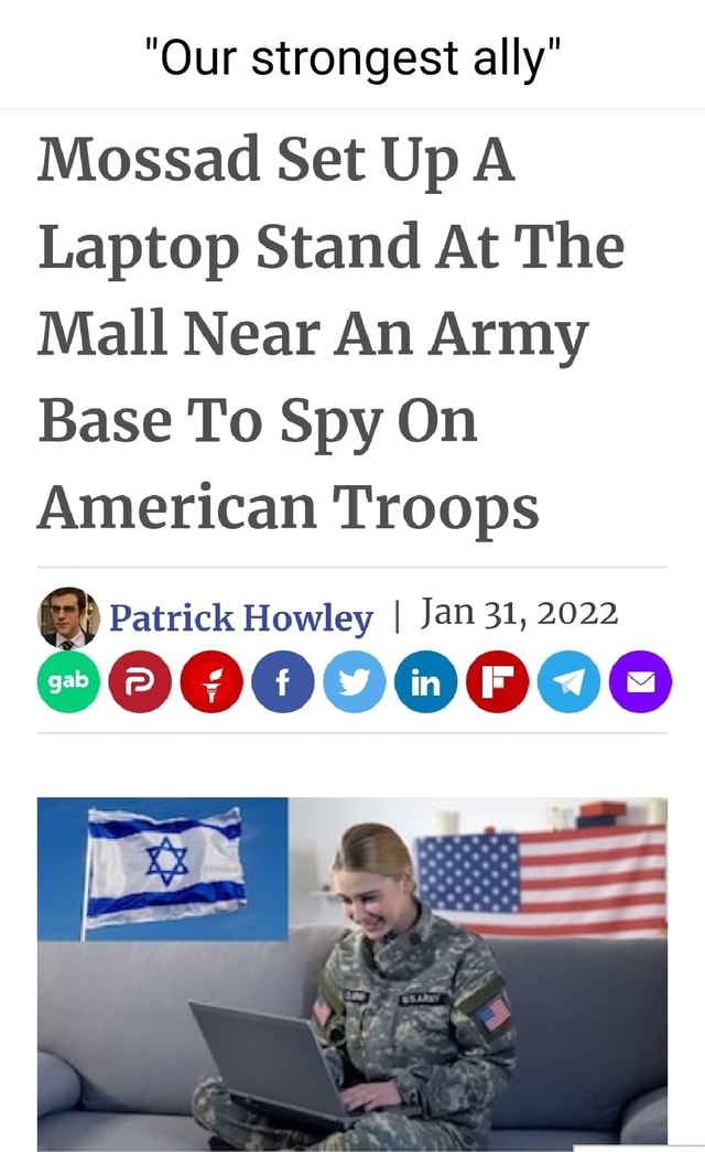 "Our strongest ally" Mossad Set Up A Laptop Stand At The Mall Near An ...