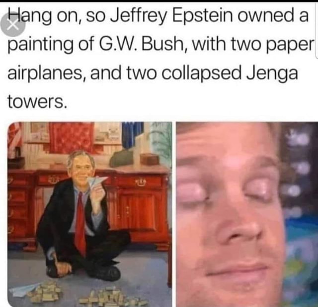 Hang on, so Jeffrey Epstein owned a painting of G.W. Bush, with two ...