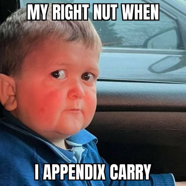MY RIGHT NUT WHEN I APPENDIX CARRY - iFunny