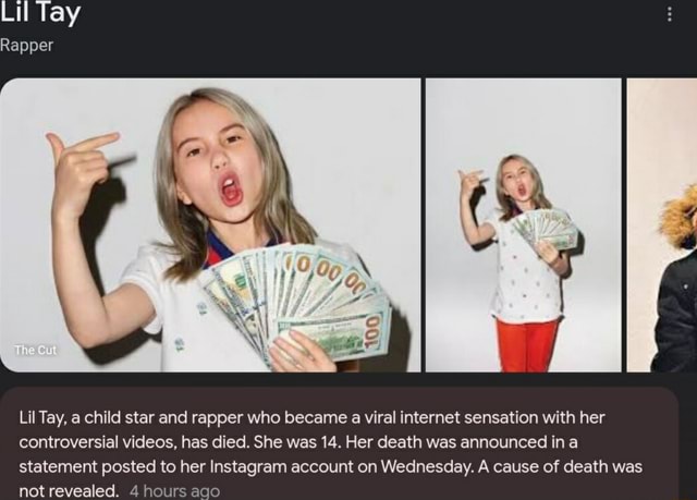 Lil lay Rapper Lil Tay, a child star and rapper who became a viral ...