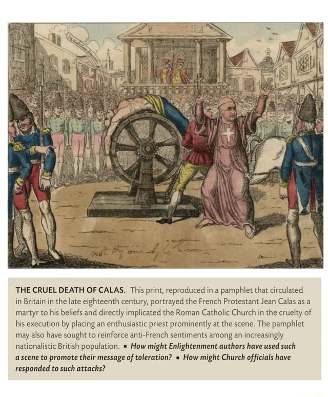 THE CRUEL DEATH OF CALAS. This print, reproduced in a pamphlet that ...