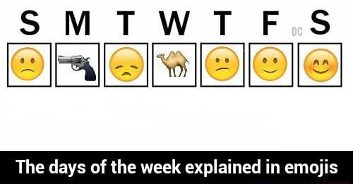 SM FeS The days of the week explained in emojis - iFunny