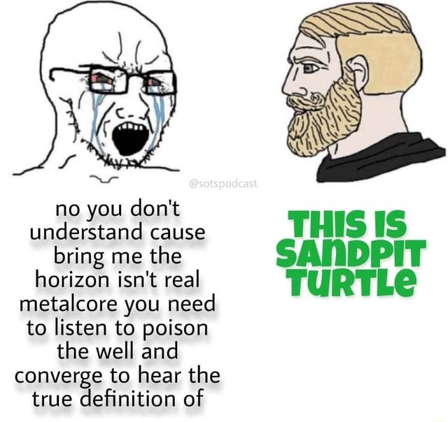 No you don't understand cause THIS IS bring me the SANDPIT horizon isn ...