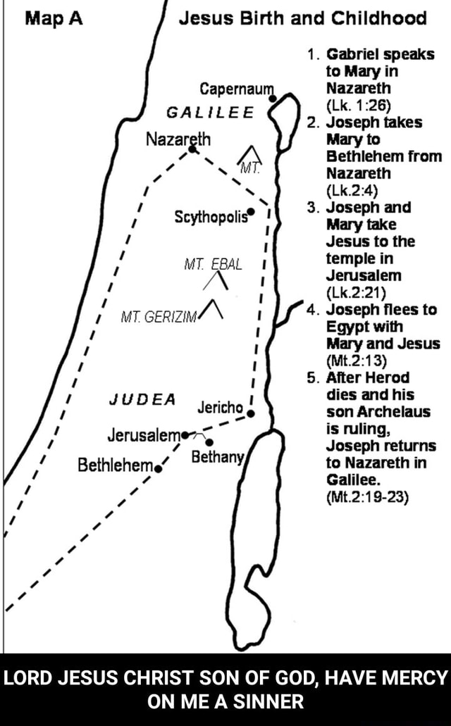 MapA Capernaum, GALILEE Nazareth MT EBAL JUDEA Jericha Jerusaleme7 ...