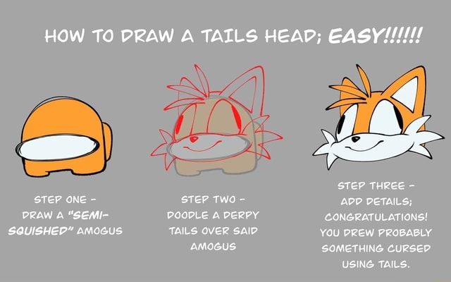 HOW TO DRAW A TAILS HEAD; EASYIIMMH STEP ONE - STEP TWO - DRAW A "SEMI ...