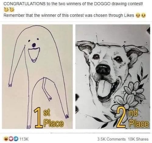 CONGRATULATIONS te the two winners of the DOGGO drawing contest! BS ...