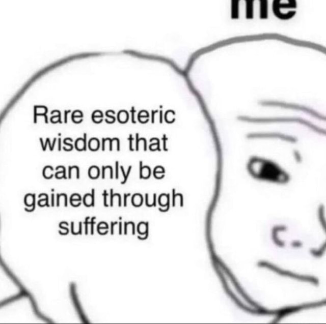 Rare esoteric wisdom that can only be gained through suffering - iFunny
