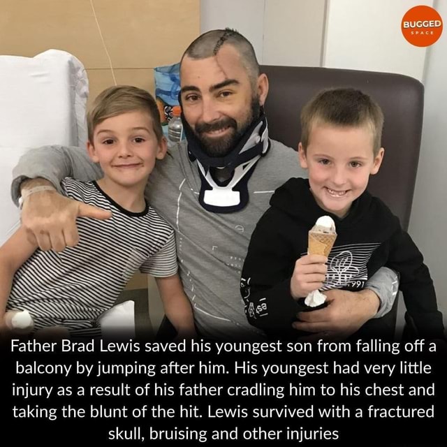 SS Father Brad Lewis saved his youngest son from falling off a balcony ...