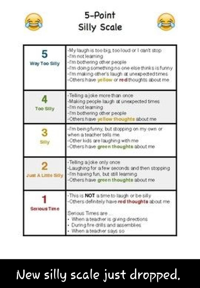 5-Point Silly Scale New silly scale just dropped, - iFunny