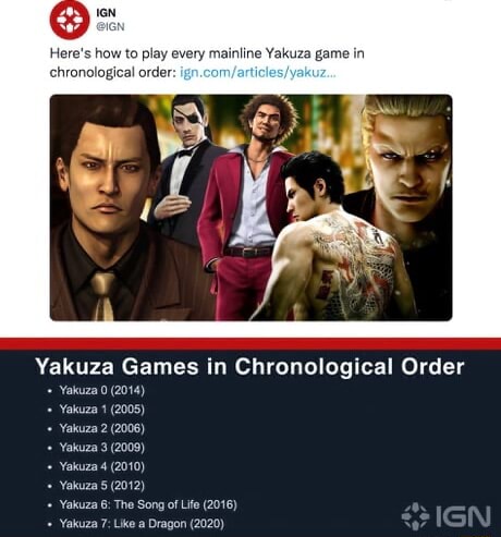 Here's how to play every mainline Yakuza game in chronological order: Yakuza Games in ...