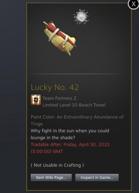 Craftable Or Not - Lucky No. 42 Team Fortress 2 Limited Level 10 Beach ...