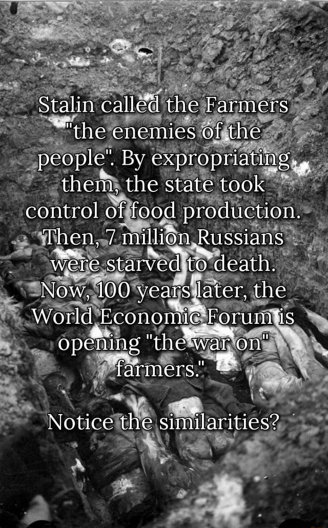 Stalin called the Farmers "the enemies of the people'. By expropriating ...