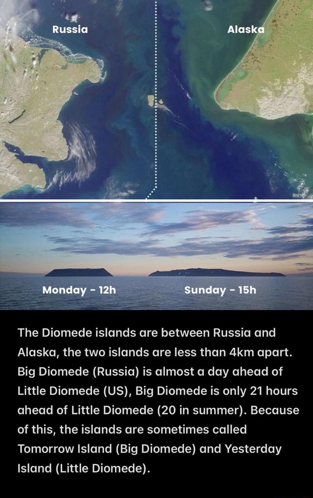 Tomorrow and Yesterday islands - Russia Alaska Monday Sunday The ...