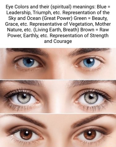 Eye Colors and their (spiritual) meanings: Blue = Leadership, Triumph ...
