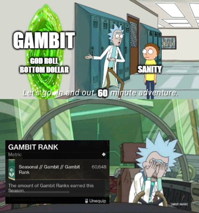 BOTTOM DOLLAR SANITY Let's and Minute adventure. GAMBIT RANK @ Seasonal ...