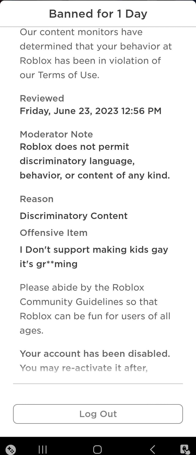 Banned for 1 Day Our content monitors have determined that your ...