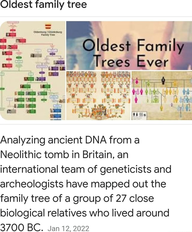 Oldest family tree gp Analyzing ancient DNA from a Neolithic tomb in ...