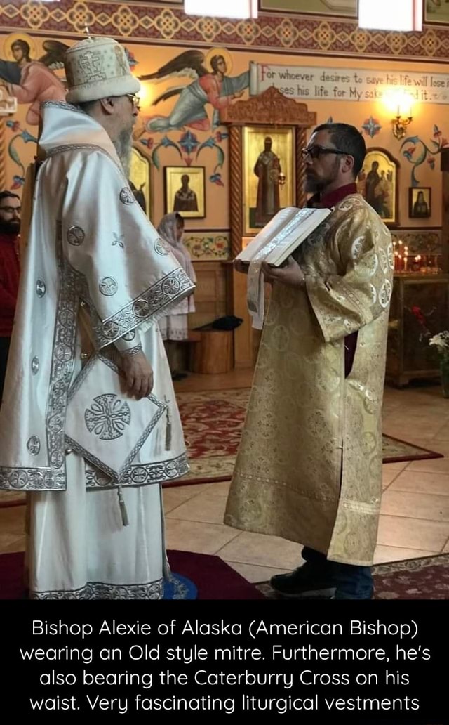 Bishop Alexie of Alaska (American Bishop) wearing an Old style mitre ...