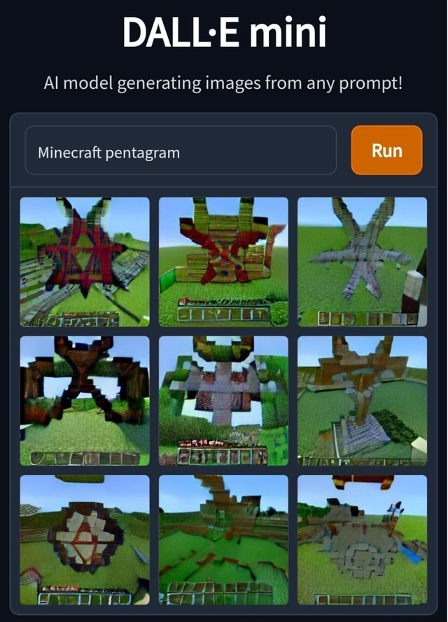 Mini Al model generating images from any prompt! Minecraft pentagram ...