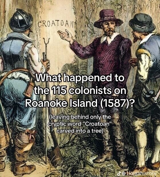 What happened to the-115 colonists on Roanoke Island (1587)? '(leaving ...