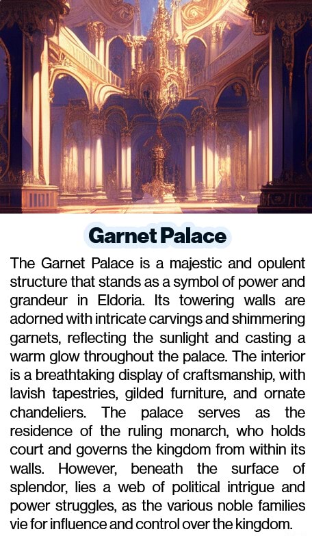 Garnet Palace The Garnet Palace is a majestic and opulent structure ...